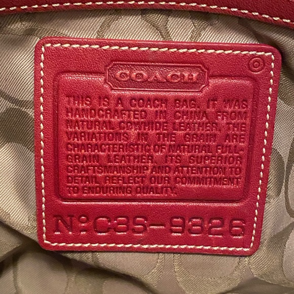 Coach | Bags | Coach C3s9326 Red Leather Signature Handbag Purse | Poshmark